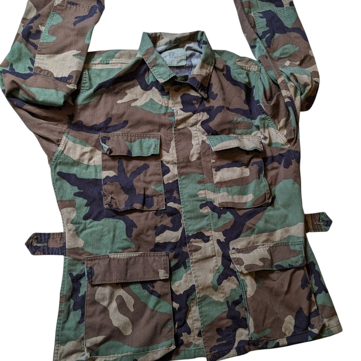 Army Woodland Camo Jacket Men Medium Combat BDU Field Tactical Utility ...