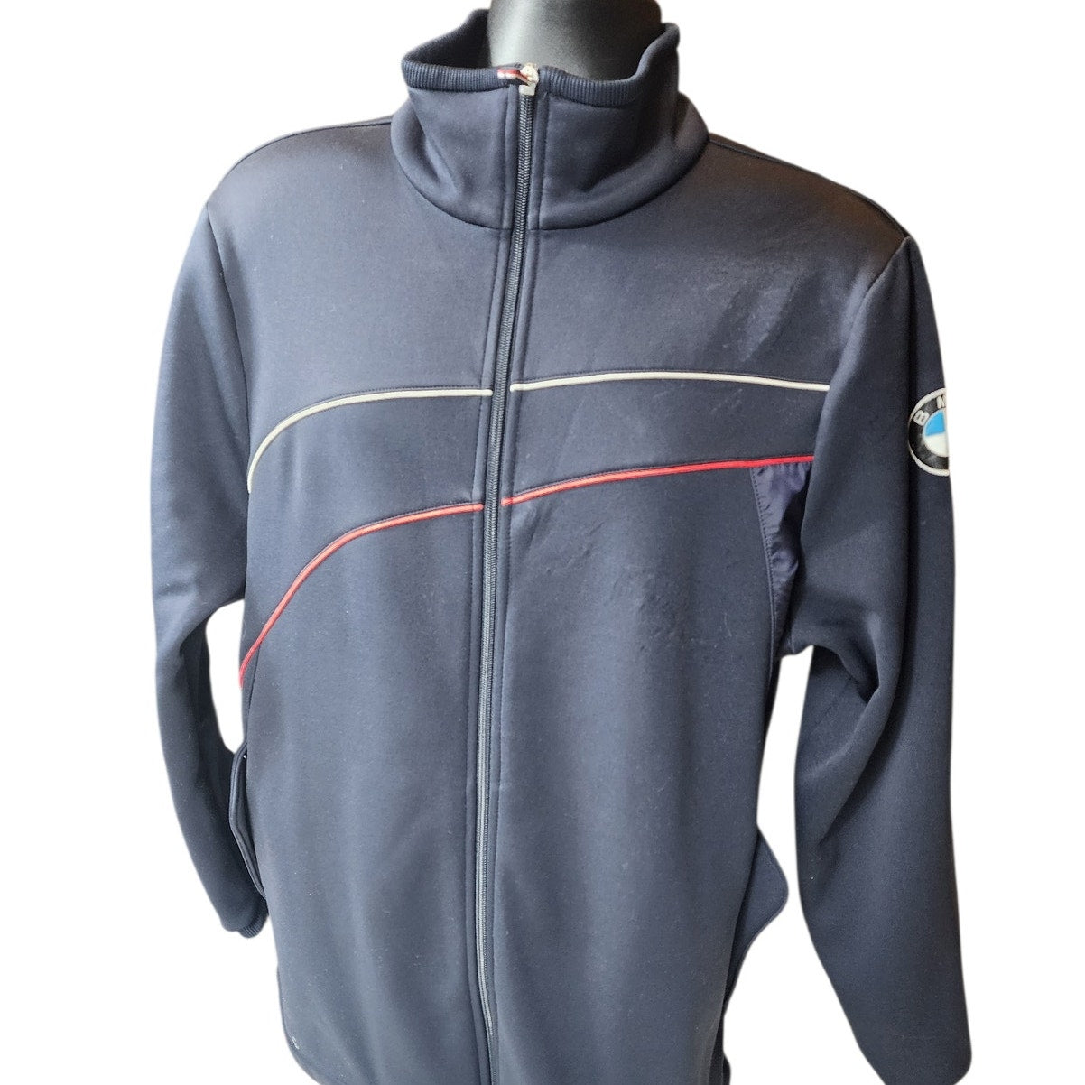 BMW Motorsport Puma Track Jacket Mens XL Full Zip Navy Blue Logo Racin ...