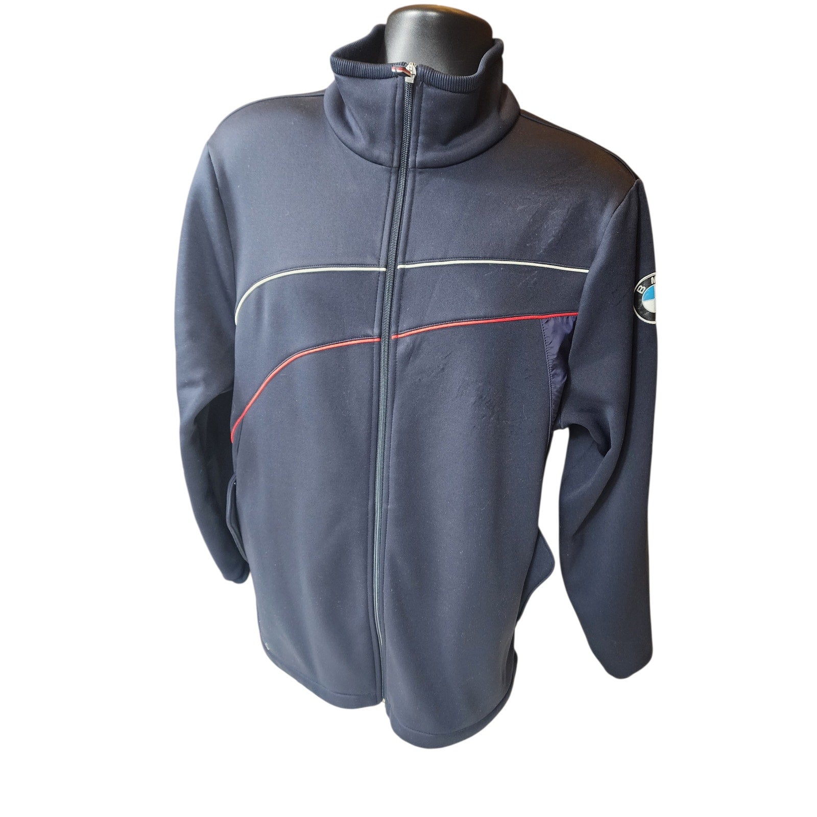 BMW Motorsport Puma Track Jacket Mens XL Full Zip Navy Blue Logo Racin ...